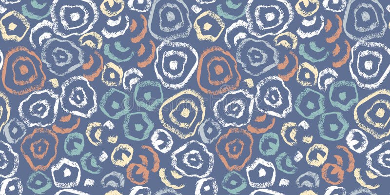 Vector Abstract Seamless Pattern with Organic Textured Round Shapes ...