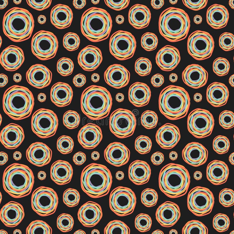 Vector Abstract Seamless Pattern of Random Rainbow Striped Spiral ...