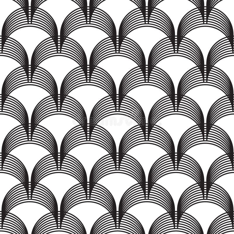 Vector Abstract Seamless Pattern. Seamless Pattern with Arc Line Stock ...