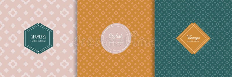 Vector Abstract Seamless Patterns with Labels. Abstract Geometric ...