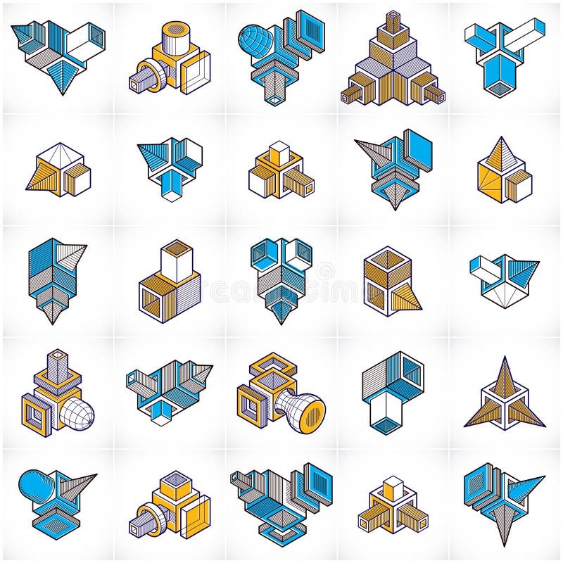 Vector Abstract Shapes Collection Stock Vector - Illustration of ...