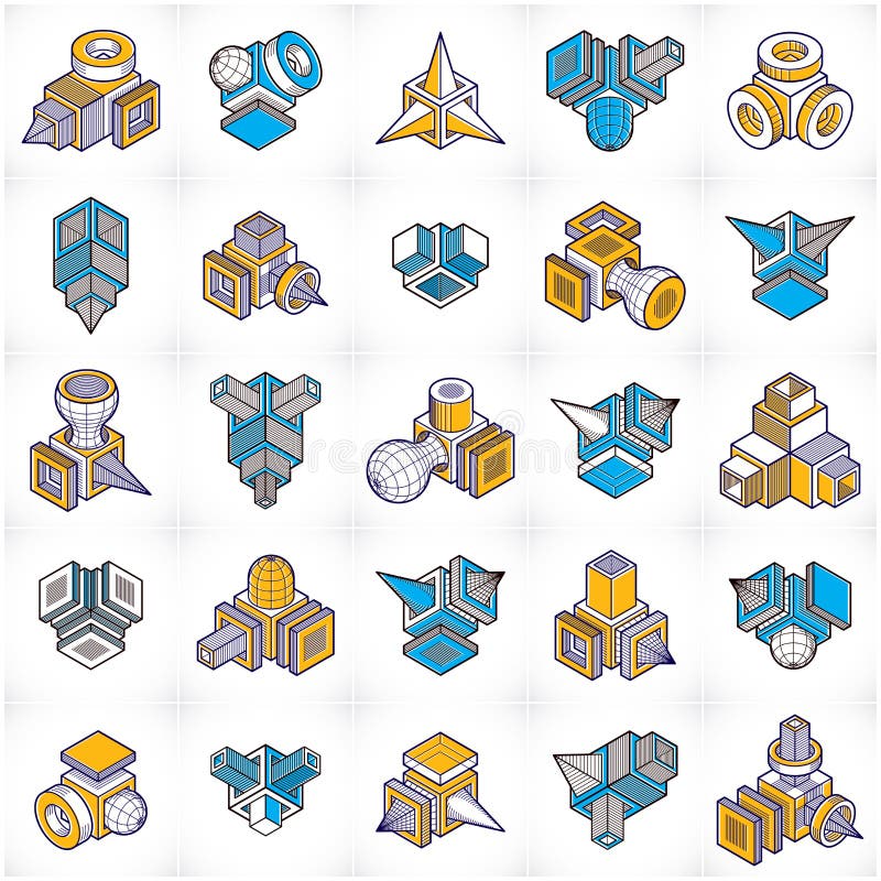 Vector Abstract Shapes Collection. Stock Vector - Illustration of ...