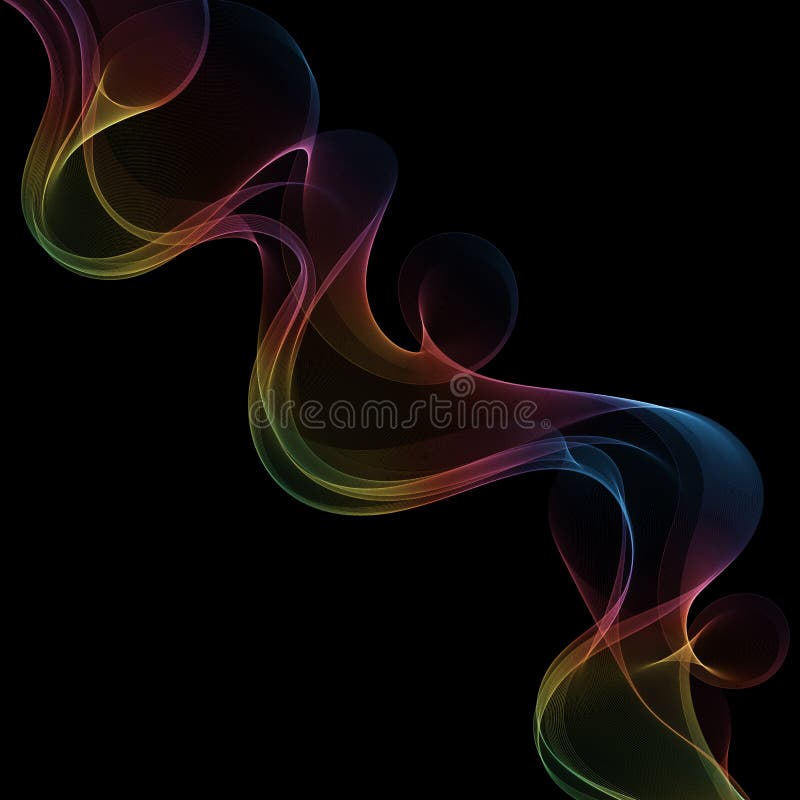 Vector Abstract Shine Waves in Black Background. Template Brochure ...