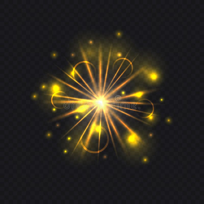 Vector Abstract Shining, Glowing Light Effect Isolated on Dark ...