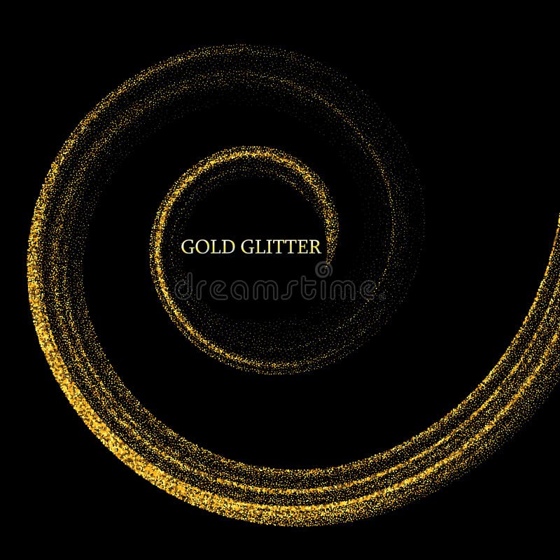 Abstract Shiny Color Gold Wave Design Element with Glitter Effect on ...