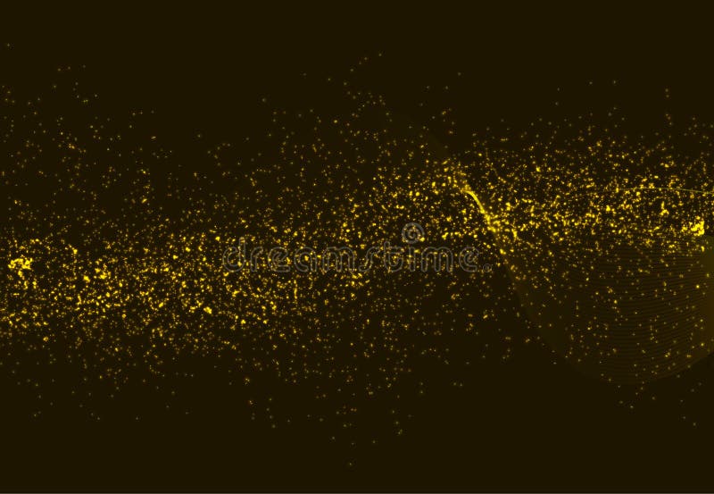 Vector Abstract Shiny Color Gold Wave Design Element with Glitter ...