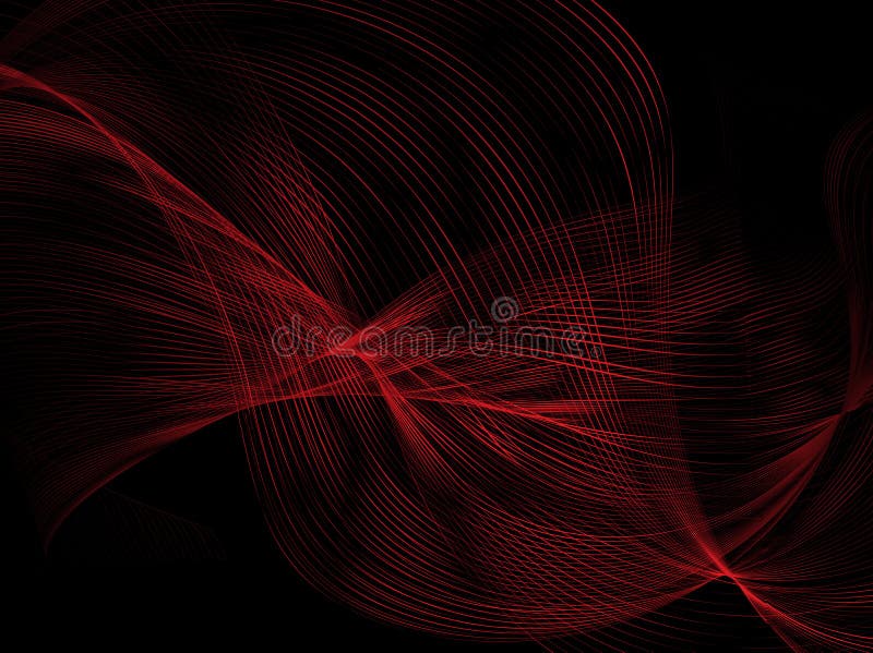 Vector Abstract Shiny Color Red Wave Design Element on Dark Background ...