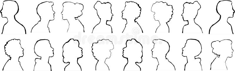 Vector Abstract Silhouette Crowd with Vibrant Patterns on White ...