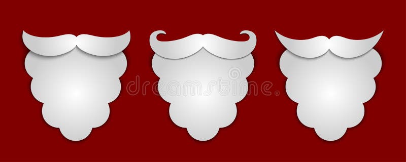 Vector Abstract Snow Paper Santa S Beard with Shadows 3 in 1 on Red ...