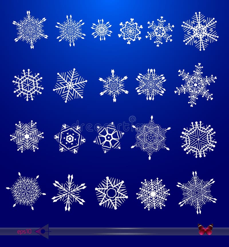 Vector Abstract Snowflakes Shapes Isolated. Stock Vector - Illustration ...