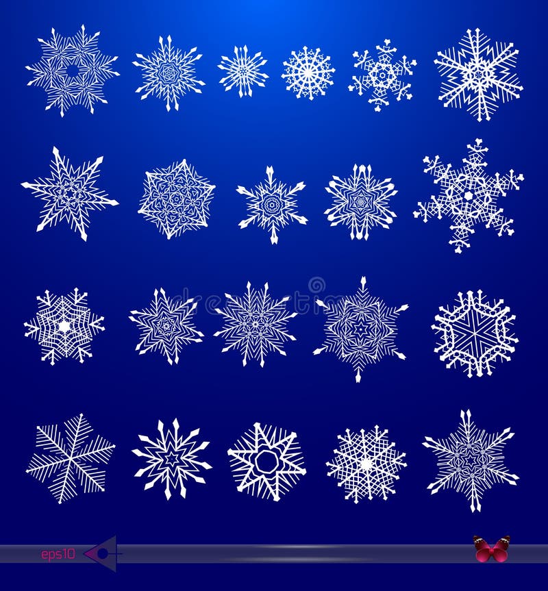 Vector Abstract Snowflakes Shapes Isolated. Stock Vector - Illustration ...