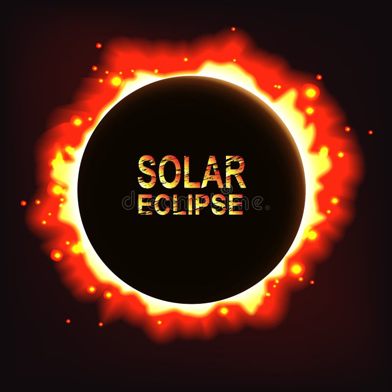 Vector Abstract Solar Eclipse Background with Solar Eclipse Words ...