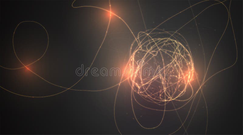 Vector Abstract Sphere from Glowing Thread on Black Background Stock ...