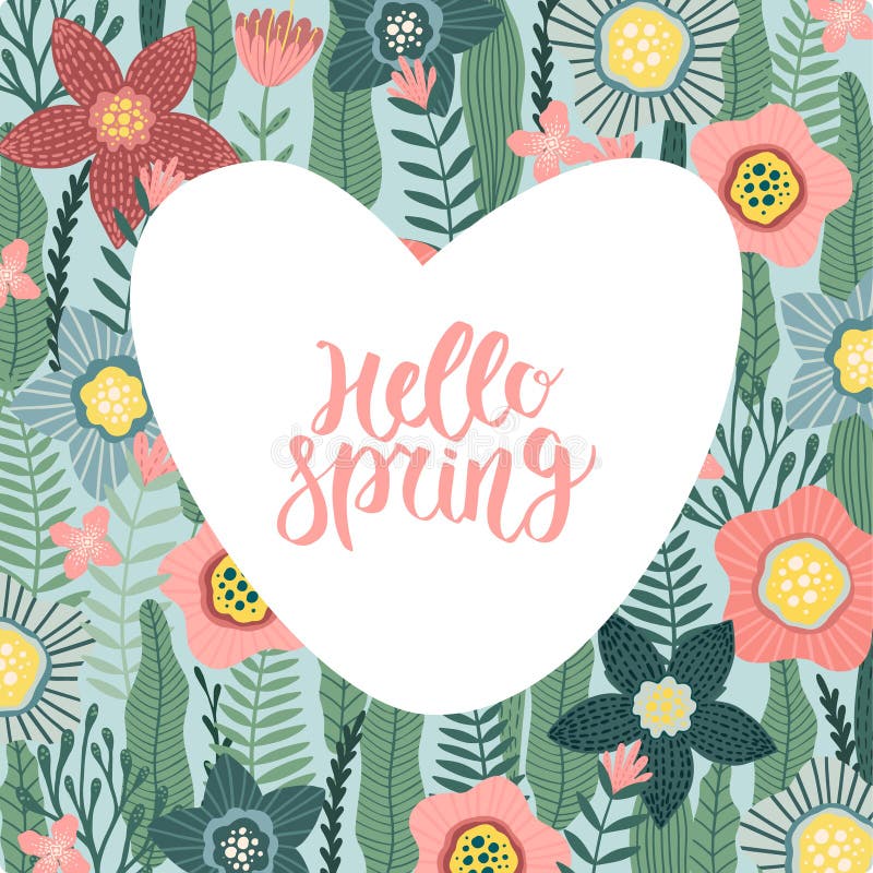 Vector Abstract Spring Background with Copy Space for Text. Templates ...