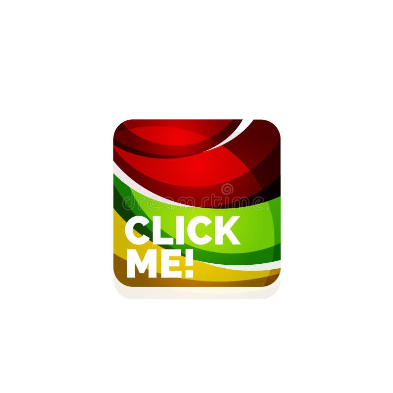 Vector Abstract Square Button Template Stock Vector - Illustration of ...