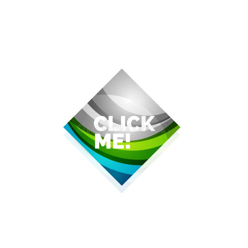 Vector Abstract Square Button Template Stock Vector - Illustration of ...