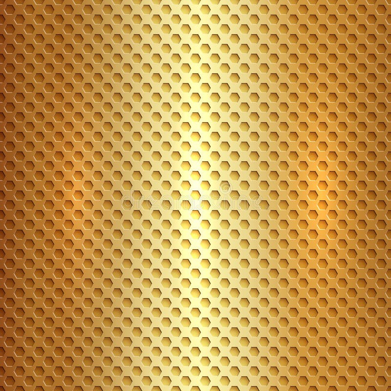 Vector Abstract Square Metal Gold Hexagon Cell Stock Vector ...