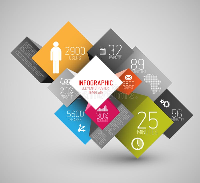 Vector Abstract Squares and Cubes Background Illustration / Infographic ...