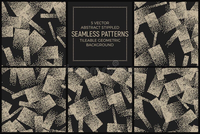 Vector Abstract Stippled Seamless Patterns Stock Vector - Illustration ...