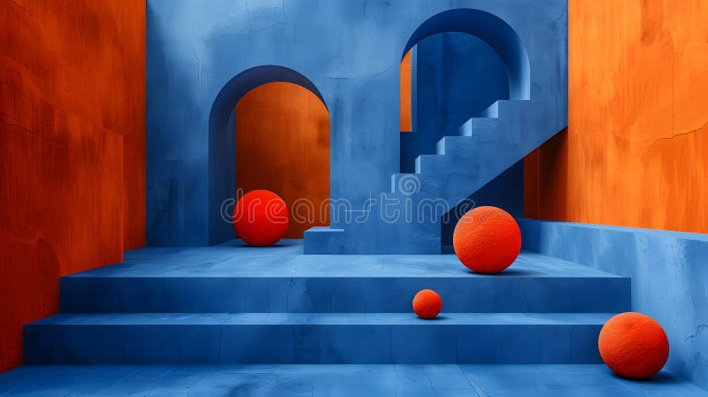 Vector Abstract Studio Room with 3D Geometric Platform Stock Photo ...
