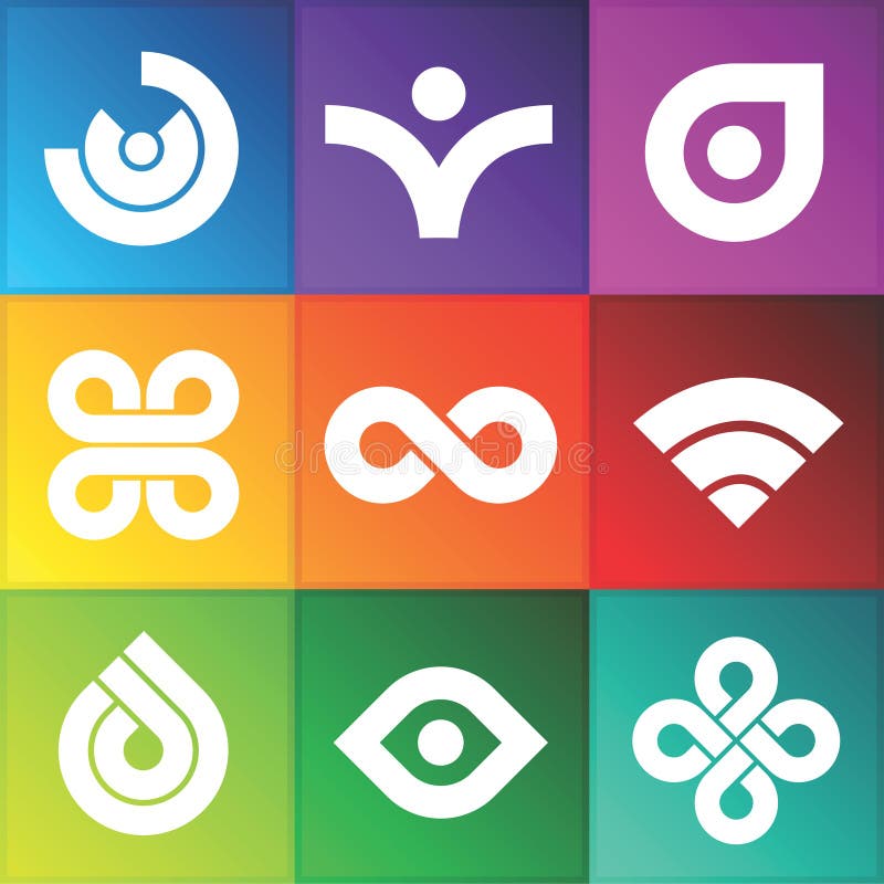 Vector Abstract Symbols stock vector. Illustration of flower - 22466531