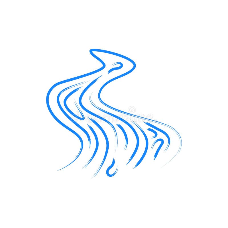 Vector Abstract Symbool Van De Rivier Het Trekken Met Waterverf Stock ...