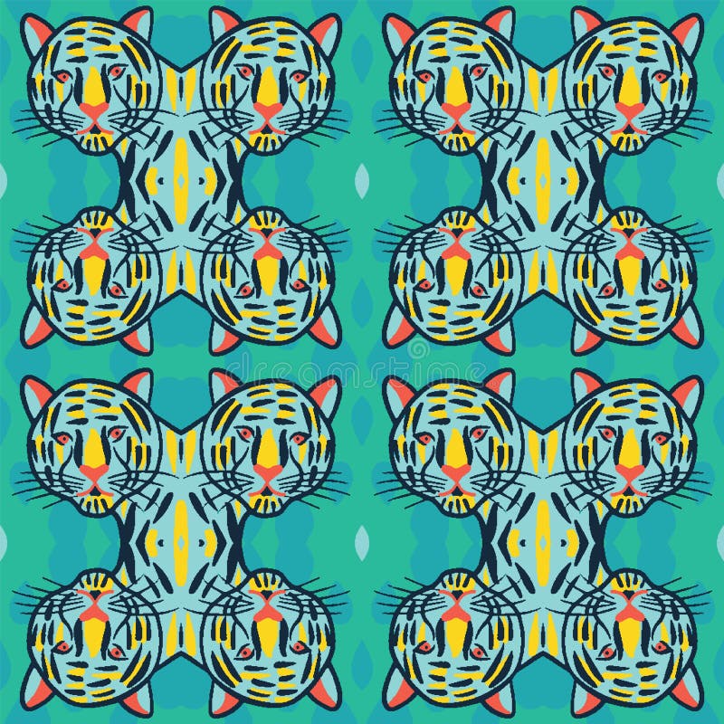 Symmetrical Tigers Stock Illustrations – 20 Symmetrical Tigers Stock ...