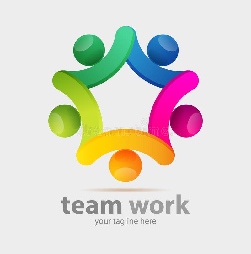 Teamwork symbol or icon stock vector. Illustration of gradation - 166636606