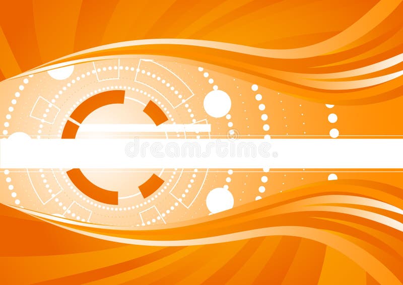 Abstract Tech Background in Orange Color Stock Vector - Illustration of ...