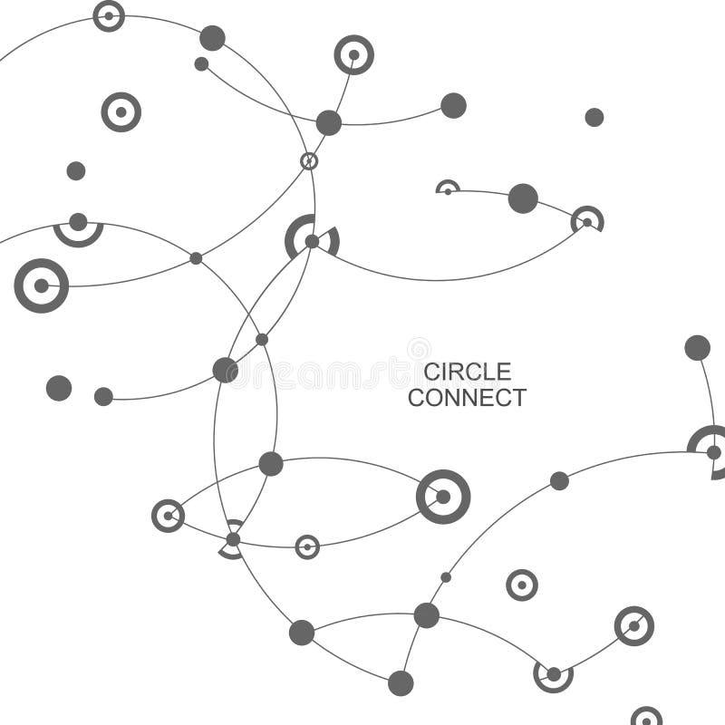 Vector Abstract Technology Background with Connect Circle and Dot Stock ...