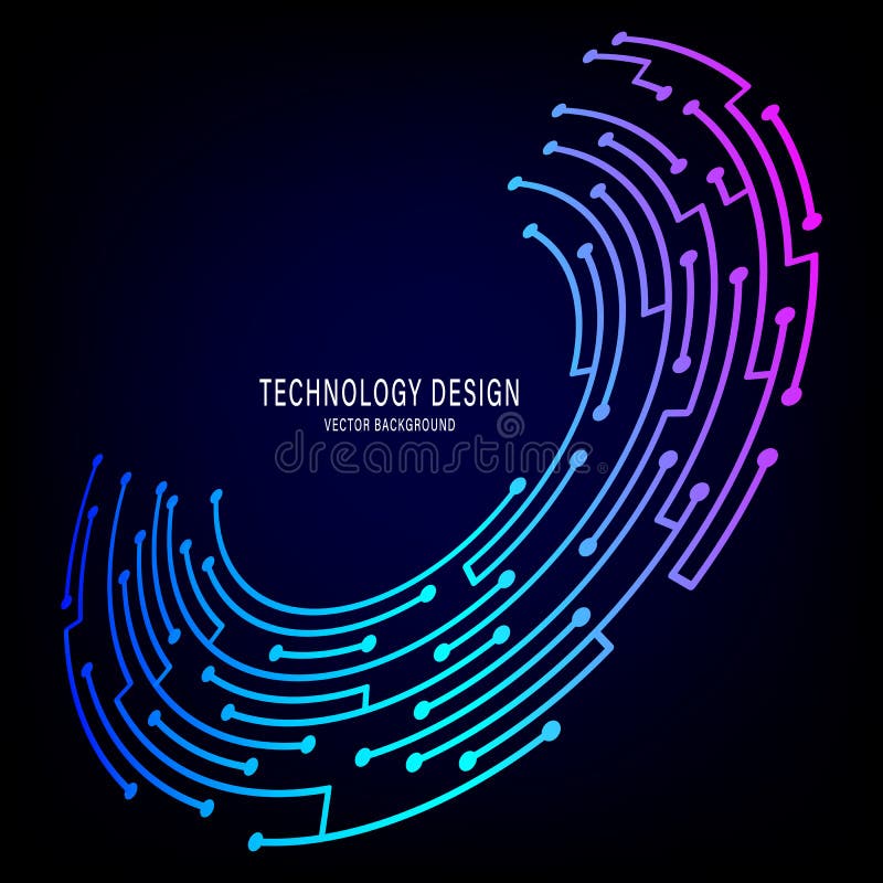 Abstract Technology Circuit Board Circle Background Stock Vector ...