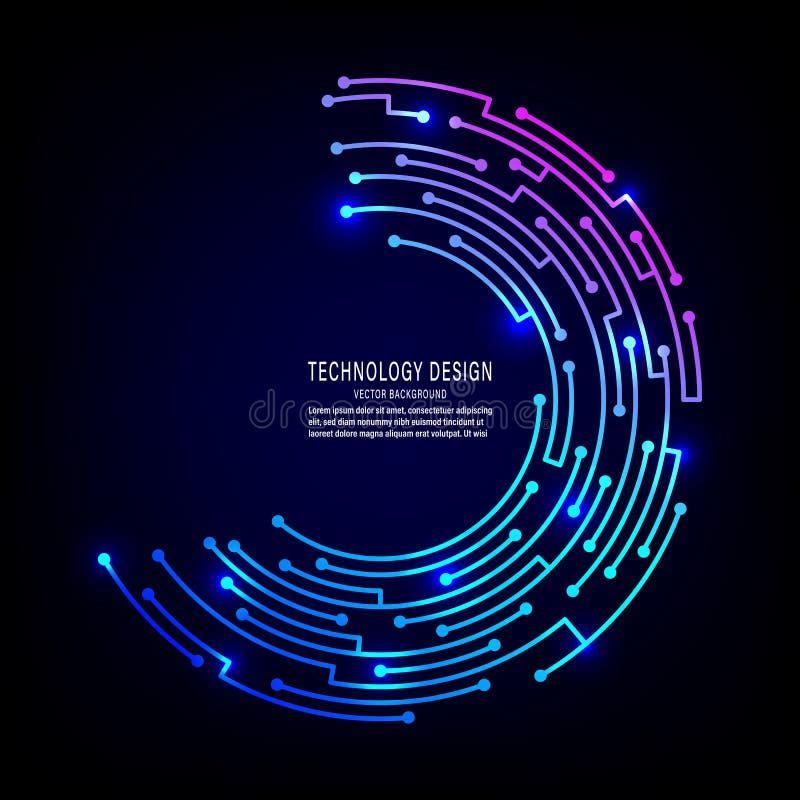 Abstract Technology Circuit Board Circle Background Stock Vector ...