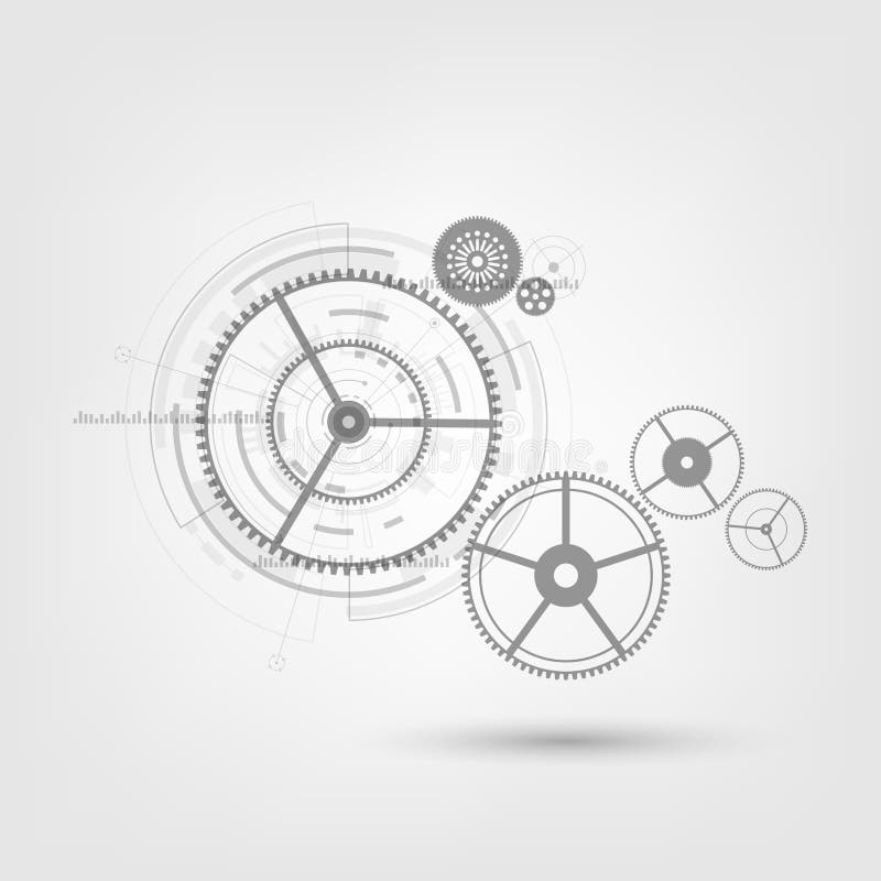 Vector Abstract Technology Gears Concept. Stock Vector - Illustration ...
