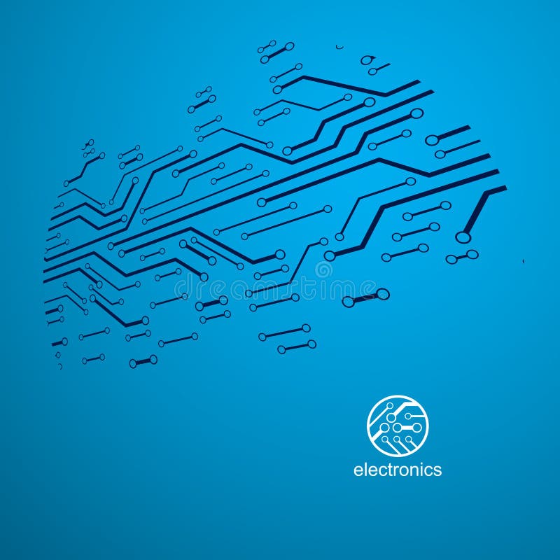Vector Abstract Technology Illustration with Circuit Board. High Tech ...