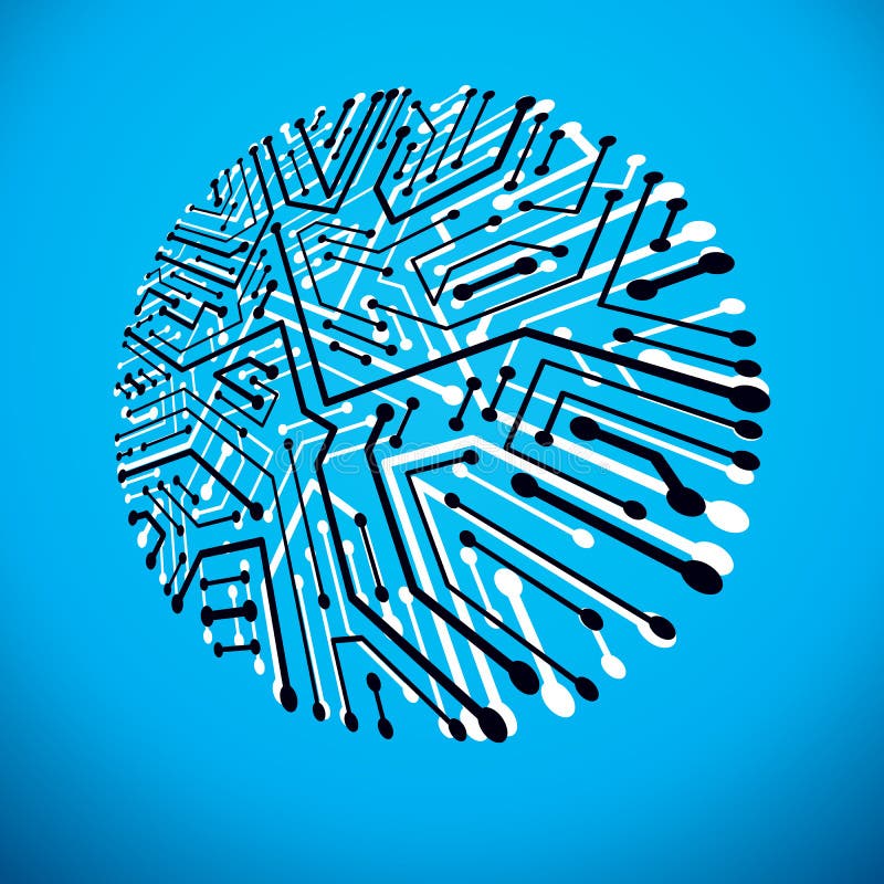 Vector Abstract Technology Illustration with Circular Circuit Bo Stock ...