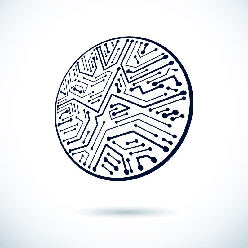 Electronic Circular Circuit Design With Copyspace Stock Vector ...