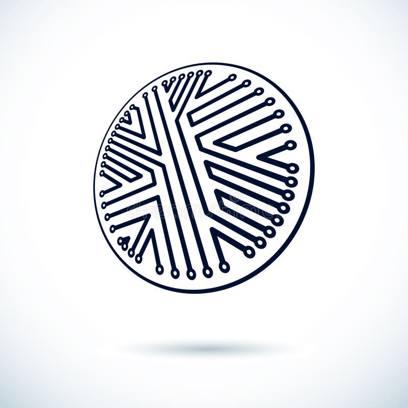 Vector Abstract Technology Illustration with Circular Circuit Board ...