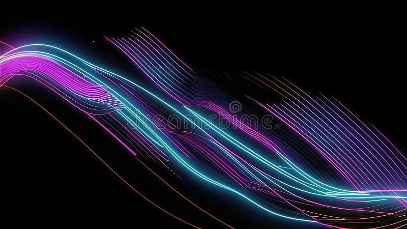 Vector Abstract Technology, Light Neon Digital Lines for Artificial ...