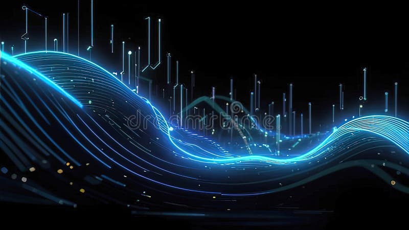 Vector Abstract Technology, Light Neon Digital Lines for Artificial ...