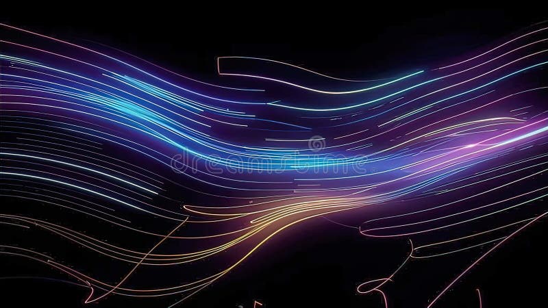 Vector Abstract Technology, Light Neon Digital Lines for Artificial ...