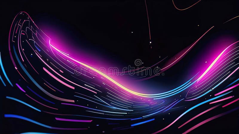Vector Abstract Technology, Light Neon Digital Lines for Artificial ...