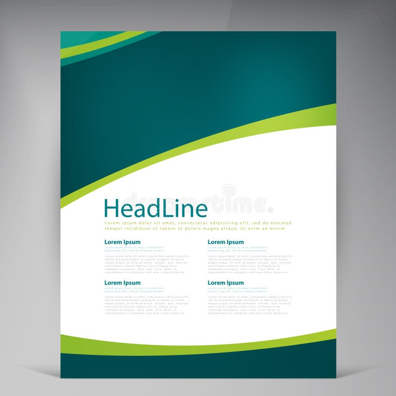 Vector Abstract Template Design Flyer, Cover with Turquoise and Green ...