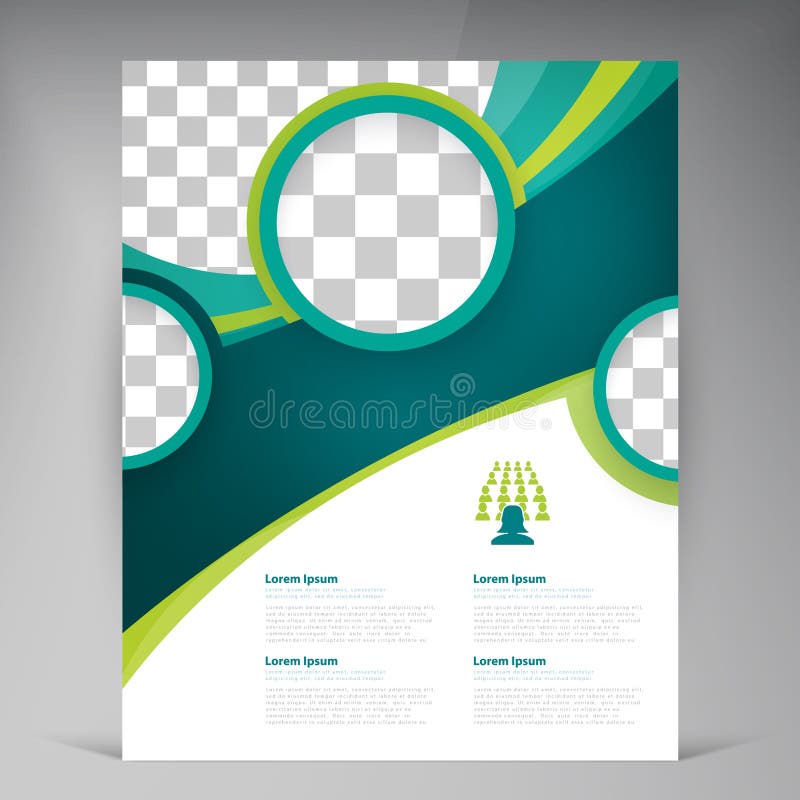 Vector Abstract Template Design Flyer, Cover with Turquoise and Green ...