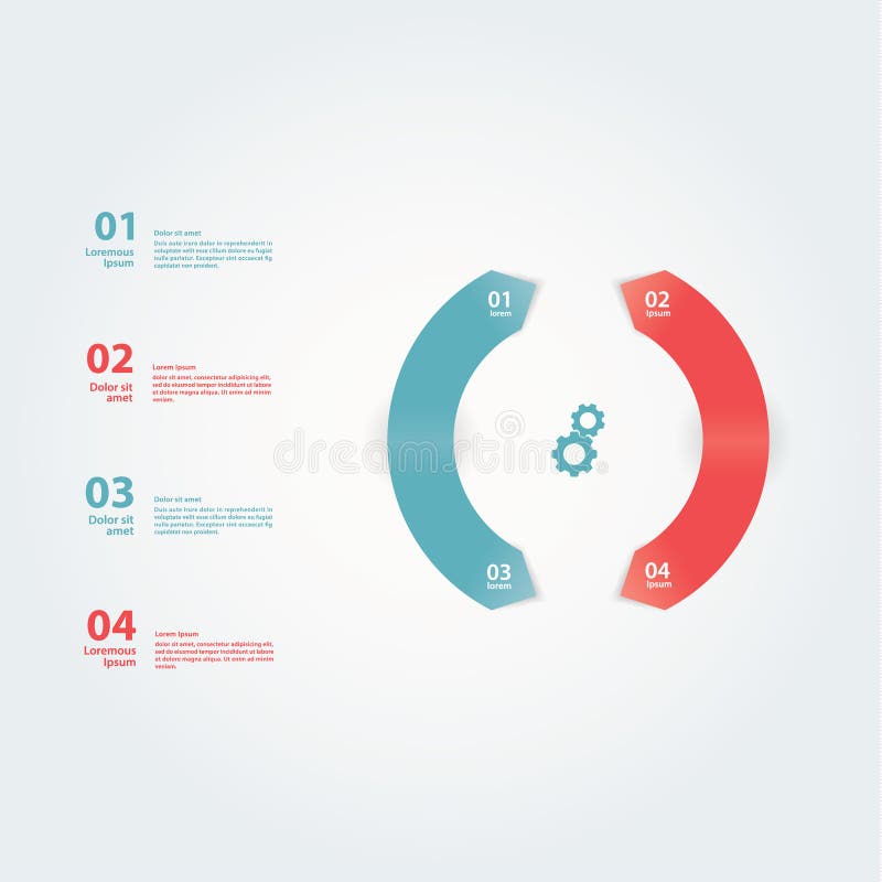 Vector Abstract Template. Two Cycle Arrows in Modern Colors. Clean ...