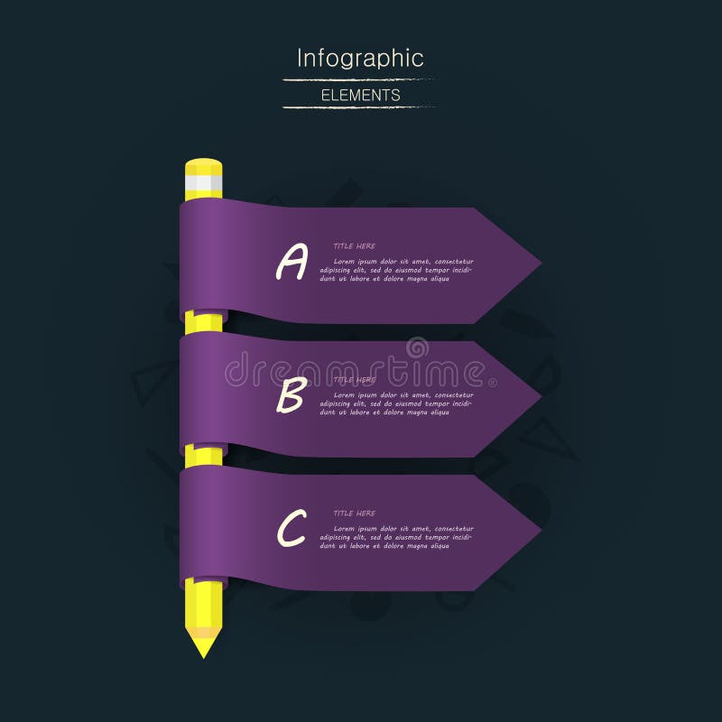 Vector Abstract Text Banner with Pencil and Stock Vector - Illustration ...