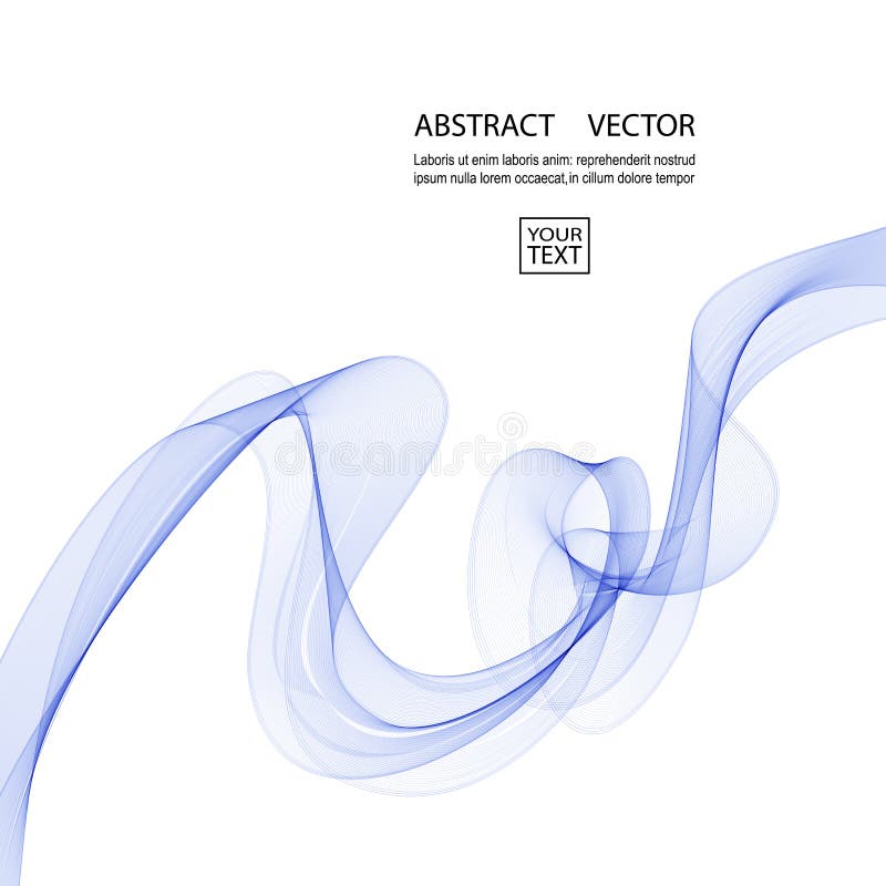 Vector Abstract Wave Background. Blue Transparent Waves on White ...