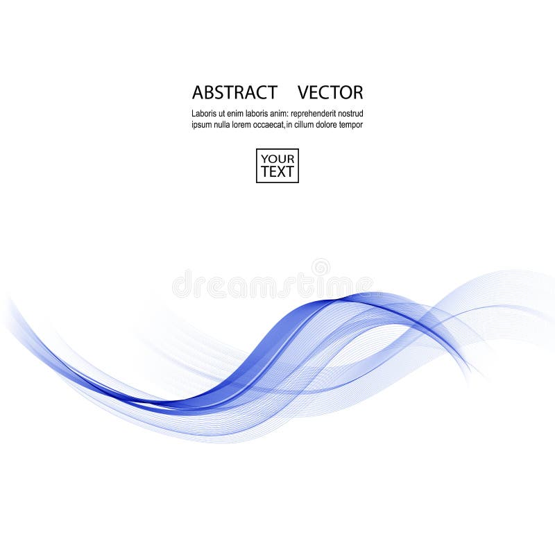 Vector Abstract Wave Background. Blue Transparent Waves on White ...