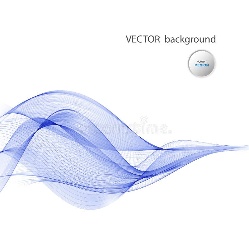 Vector Abstract Wave Background. Blue Transparent Waves on White ...