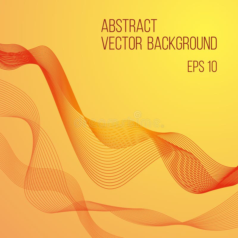 Abstract Vector Background With Orange Smooth Color Wave Stock Vector