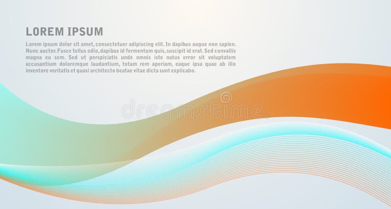 Vector Abstract Wave Background in Orange and Cyan Color. Stock ...